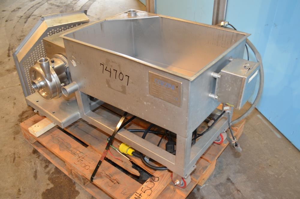 Cozzini 5 HP S/S Centrifugal Pump with S/S Return Hopper